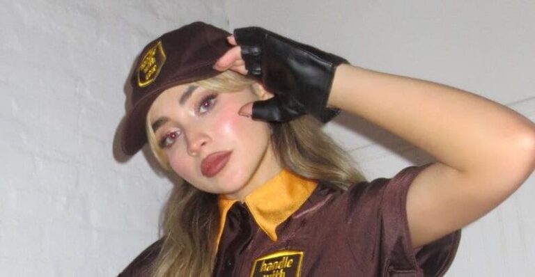 Sabrina Carpenter Rocks Sexy UPS Delivery Driver Costume For Halloween ...